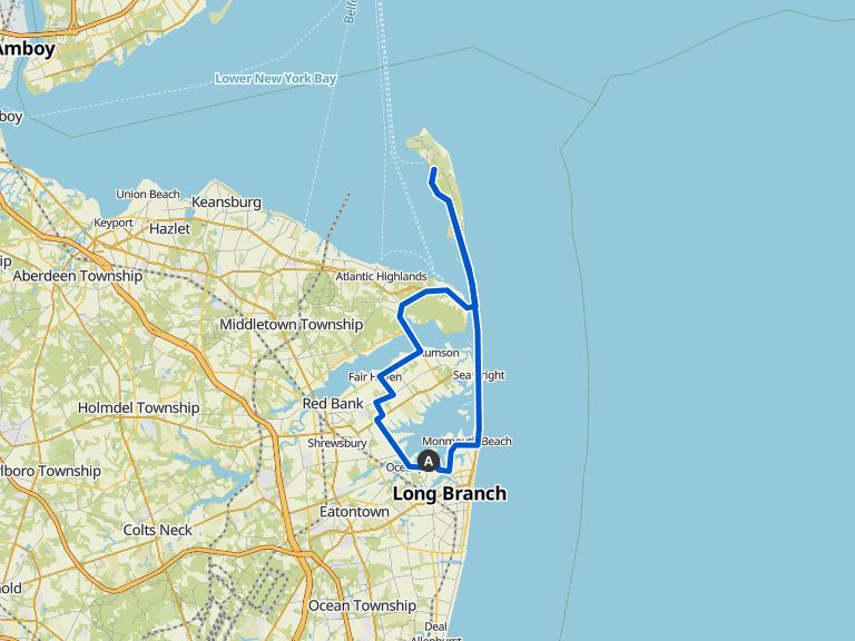 Pętla Monmouth Park do latarni morskiej Sandy Hook przez ścieżkę Sandy ...